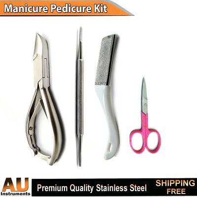 Manicure Care Kit Toenail Cutter Chiropody File Cuticle Scissor Foot ...