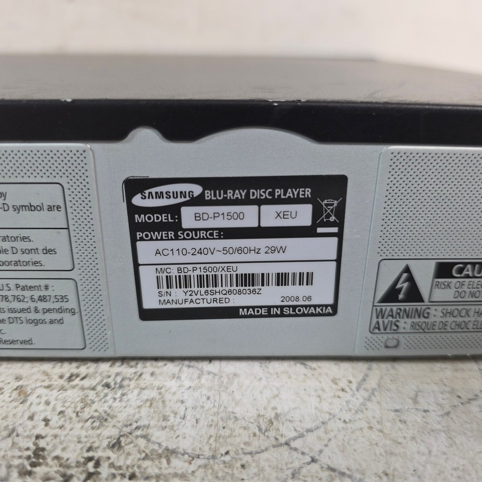 Samsung BD-P1500 Blu-ray Player HDMI USB LAN 1080P Black Tested and ...