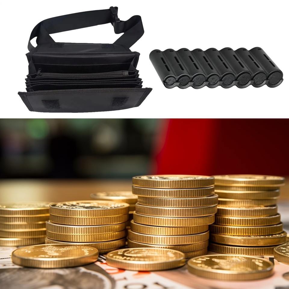 Multi Pockets Coin Storage Bag Waist Bag 8 Slots Coin Holder Dispenser ...
