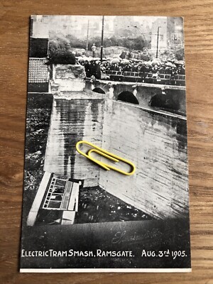 Electric Tram Smash Ramsgate Aug.3rd 1905 Unposted Swaine Broadstairs ...