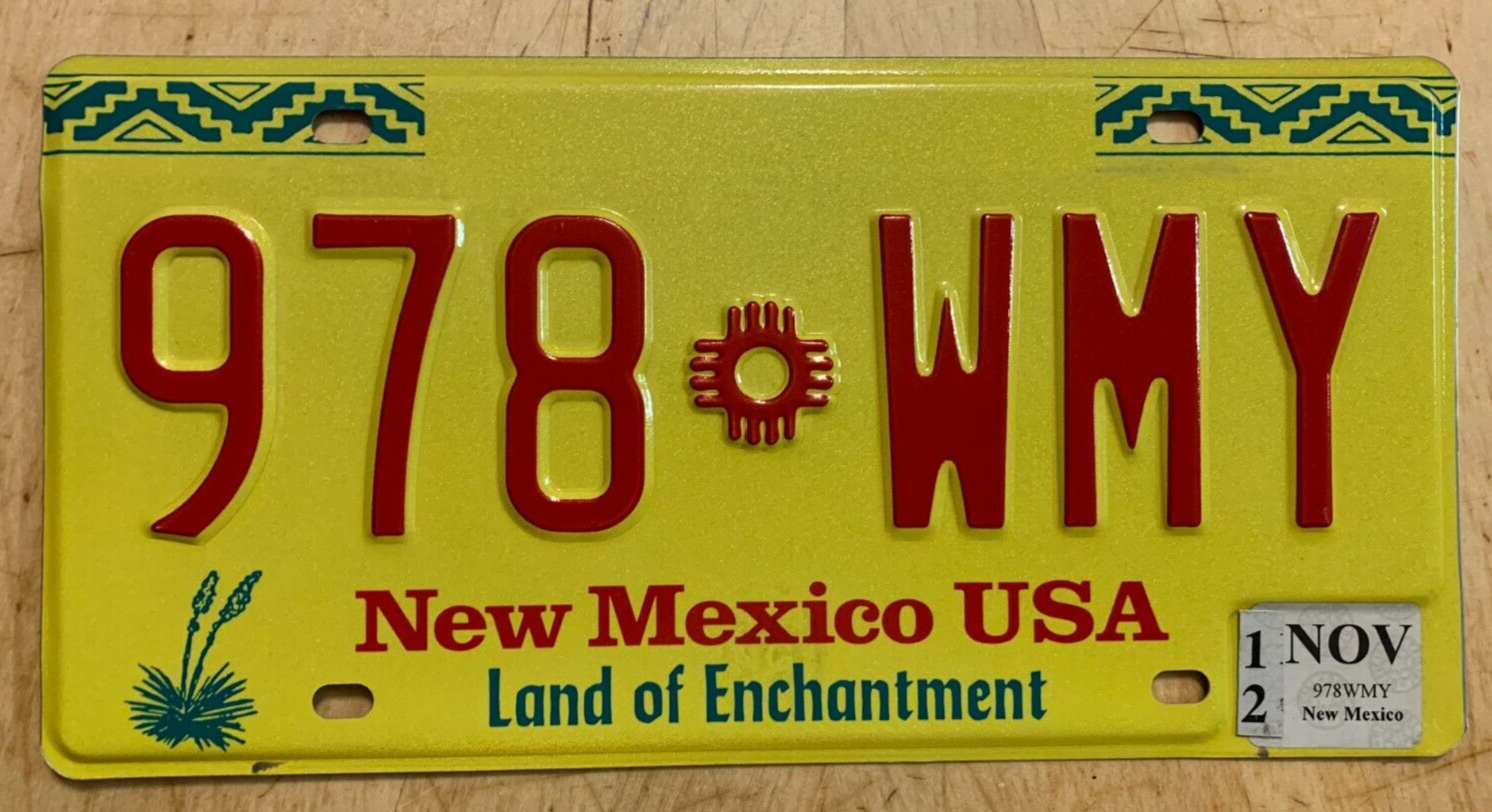 NEW MEXICO PASSENGER LICENSE PLATE " 978 WMY " NM | eBay