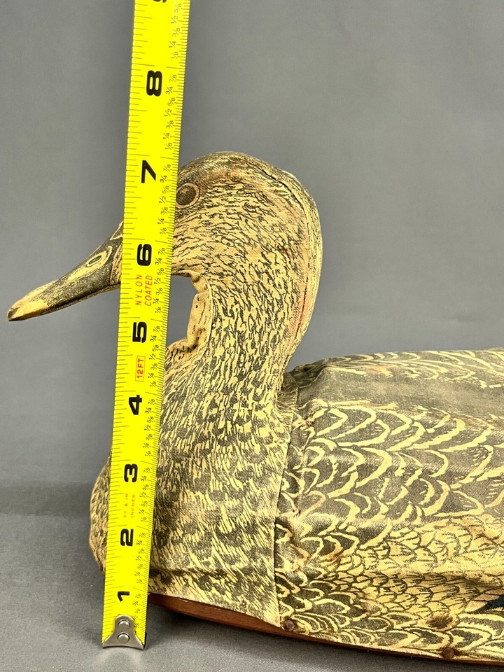 Rare Acme Folding Decoy Co. Canvas FEMALE MALLARD 13" Duck Decoy w ...