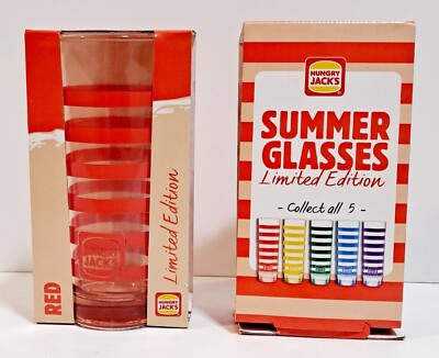 Hungry Jacks Limited Edition 2020 Summer Collection 'RED' Glass In Box ...