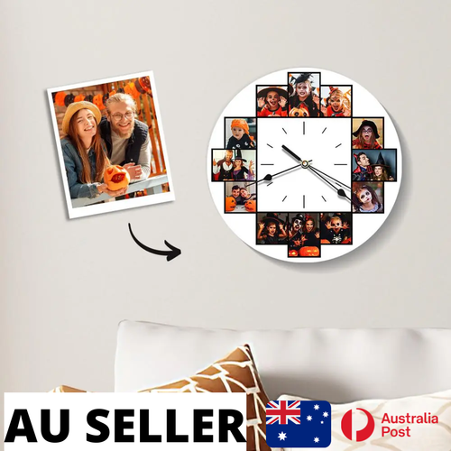 Custom Clock Face Photo Round 12 Pictures Personalised Customised - AU ...