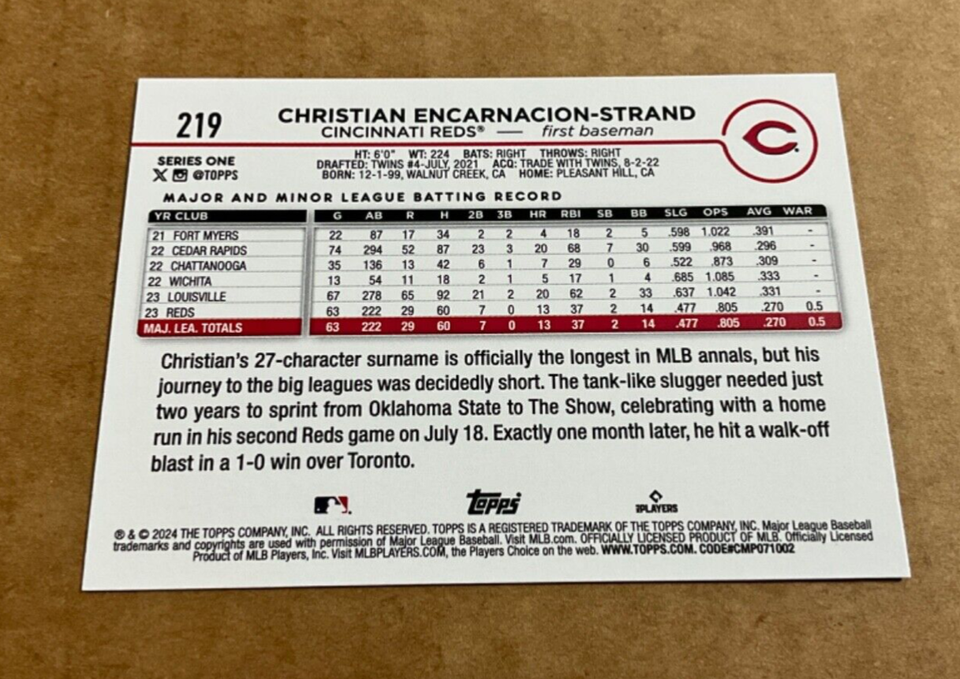 2024 Topps ASG All Star Game Foil # 219 Christian Encarnacion Strand ...