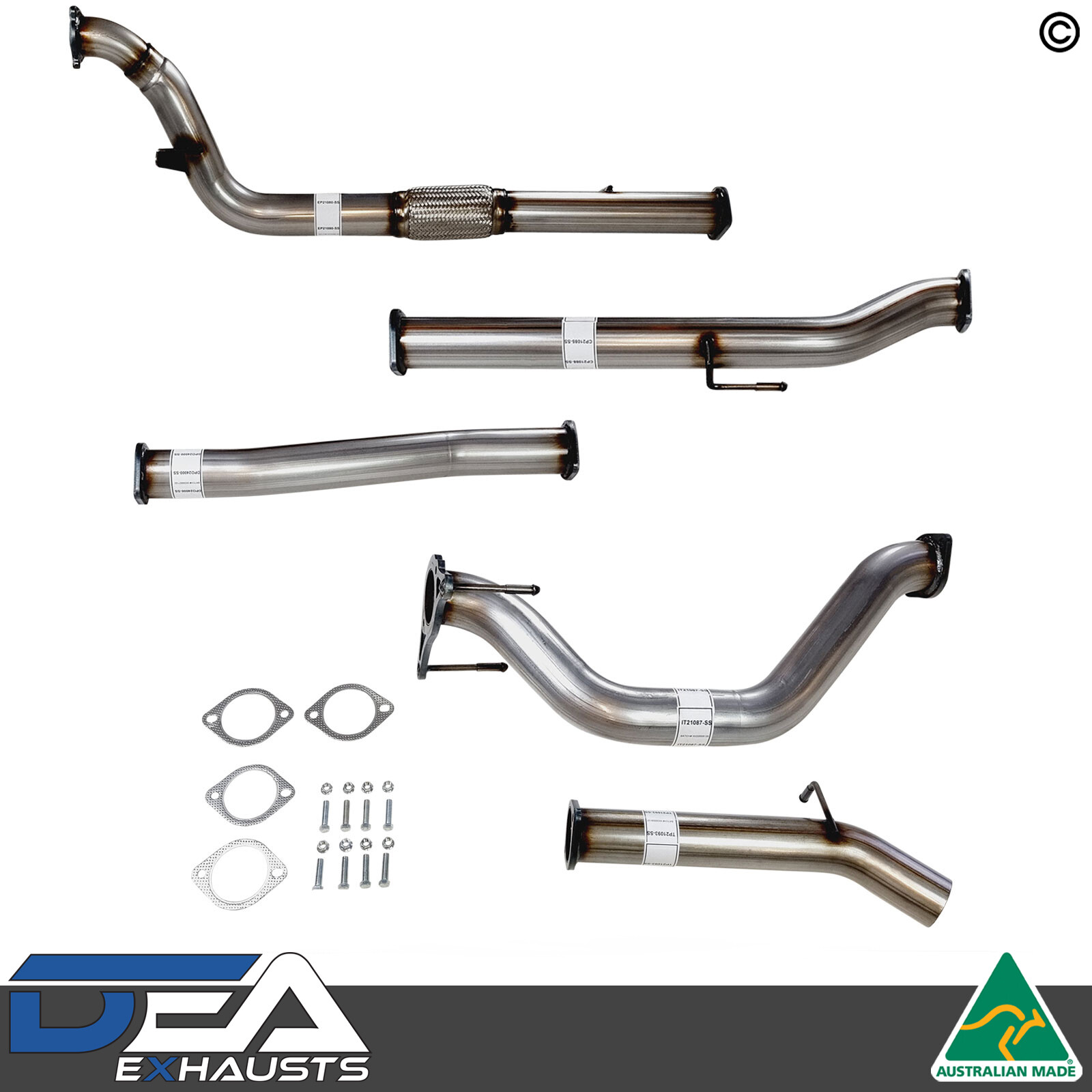 3 Inch Stainless Full Exhaust Pipe Only For Hilux KUN26/25 3L D4D 05 To ...