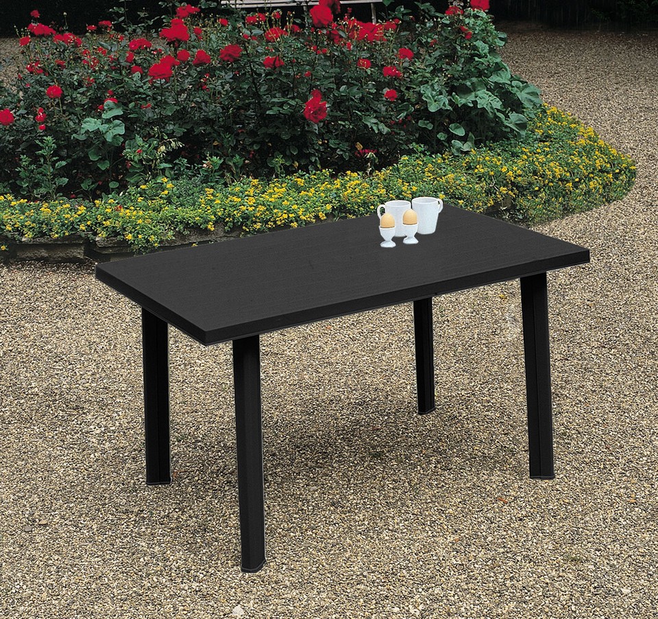 Large Summer Plastic Outdoor Rectangle Table, Garden Patio, Dining ...