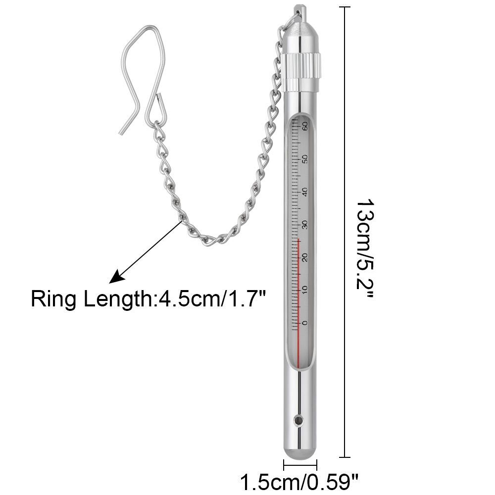 Stream Water Temperature Fishing Thermometer with Carabiner Stainless ...