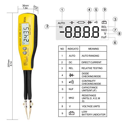 Digital Smd Tester 6000 Counts Smd Meter Handheld Multimeter Tweezer ...