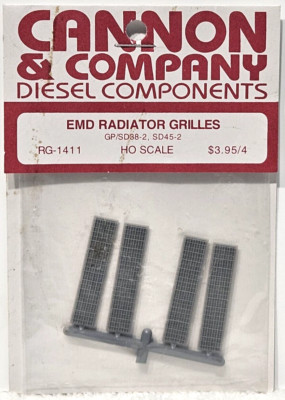 Cannon & Company Diesel HO Scale EMD Radiator Grilles GP/SD88-2, SD45-2 ...