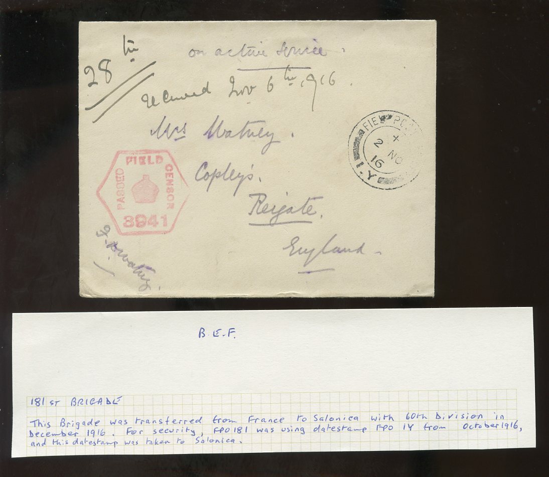 WW1 GB FORCES MAIL..Diverse ENVELOPES POSTMARKS REGIMENTS CAMPAIGNS ...