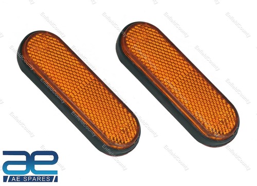 Pair ABS Shocker Reflector Yellow For Royal Enfield Classic Standard ...