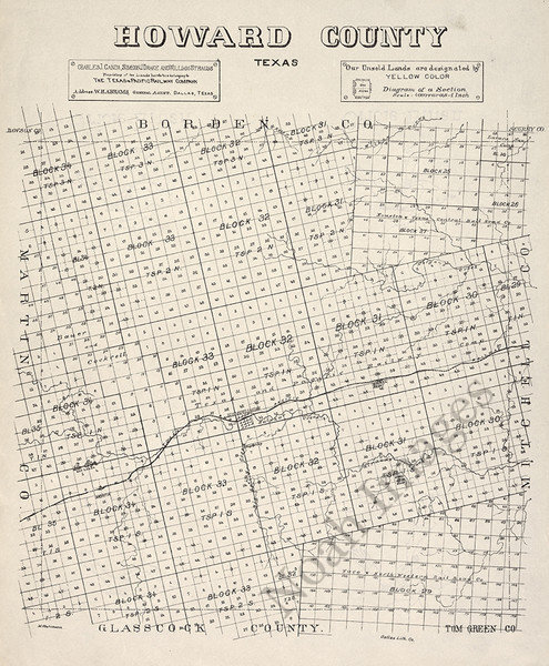 Map of Howard County Texas 16x20 | eBay