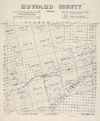 Map of Howard County Texas 16x20 | eBay