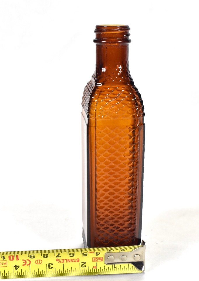 Vintage Antique Amber Cod Liver Oil Bottle McKesson Drug Embossed Fish ...