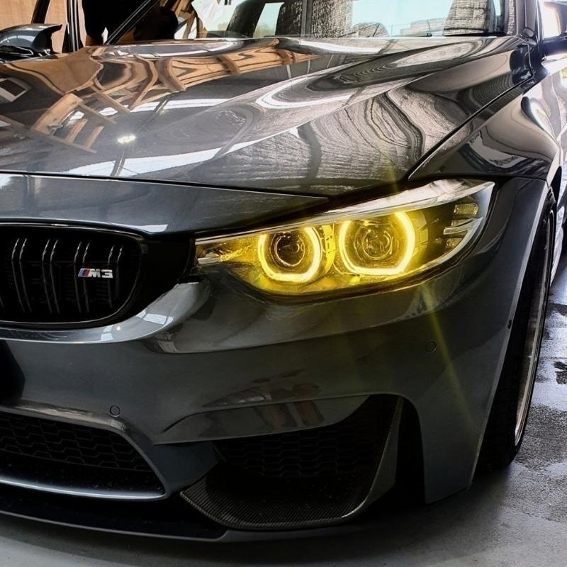 Yellow LED Headlight Angel Eyes DRL Boards For BMW F32 F33 F36 LCI M3 ...