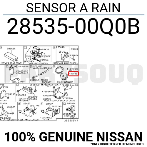 2853500Q0B Genuine Nissan SENSOR A RAIN 28535-00Q0B | eBay