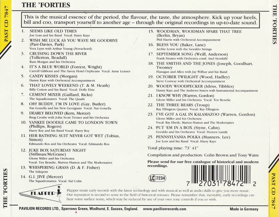 THE FORTIES pop GLENN MILLER DANNY HARRY KAYE JOE LOSS BING CROSBY ...