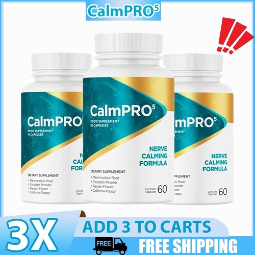 1-3PK CalmPro5 Nerve Calming Support Formula-60 Capsules Nerve Calming ...