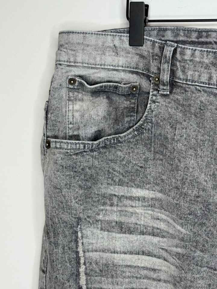 Spark Jeans Mens Distressed Stretch Denim Jeans Size 40 Gray Wash ...
