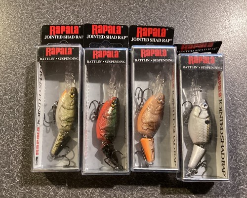 4 New Rapala Jointed Shad Raps JSR-5 Fishing Lures Lot - 4 Great Colors ...