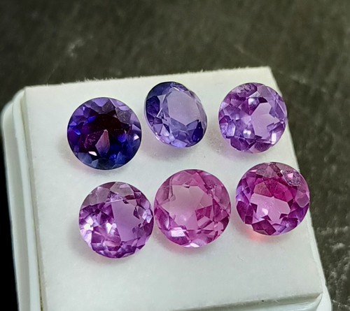 Natural Purple Color Sapphire 6 mm Round Cut Lot 10 Pcs Certified Loose ...