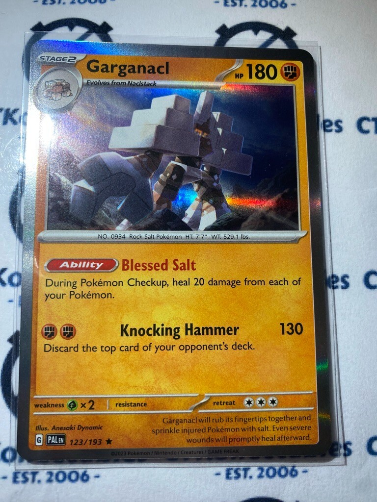 Garganacl Holo Rare #123/193 2023 Paldea Evolved Pokemon Card | eBay ...