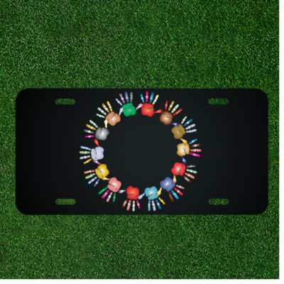 Custom Personalized License Plate Auto Tag With Circle Of Colorful ...