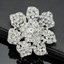 1 Big Vintage Silver Rhinestone Crystal Flower Brooch Pin DIY Wedding ...