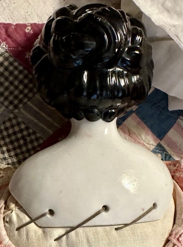 1860 Civil War Era China Head Doll, Extremely Rare Fancy Hairstyle All ...
