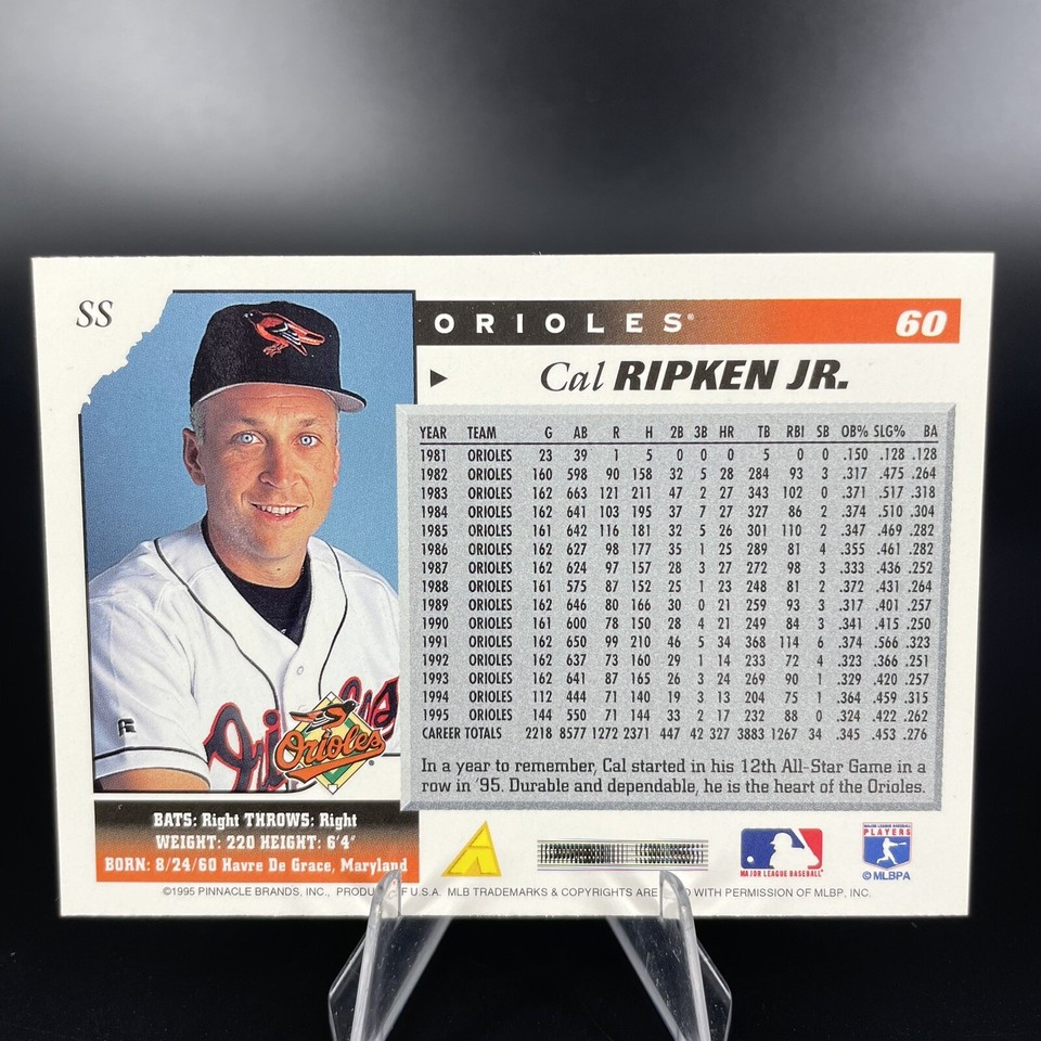 1996 SCORE PINNACLE Baseball - Cal Ripken Jr. (Baltimore Orioles) #60 ...