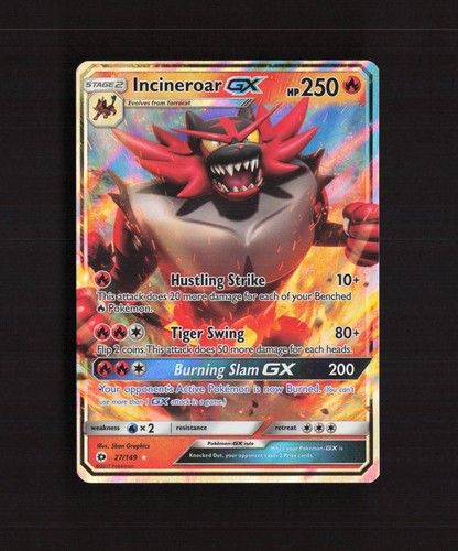 Incineroar GX 27/149 Sun & Moon Ultra Rare Holo Pokemon Card NM | eBay