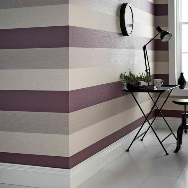 Superfresco Java Stripe Modern Wallpaper Roll, Plum - 18943 for sale ...