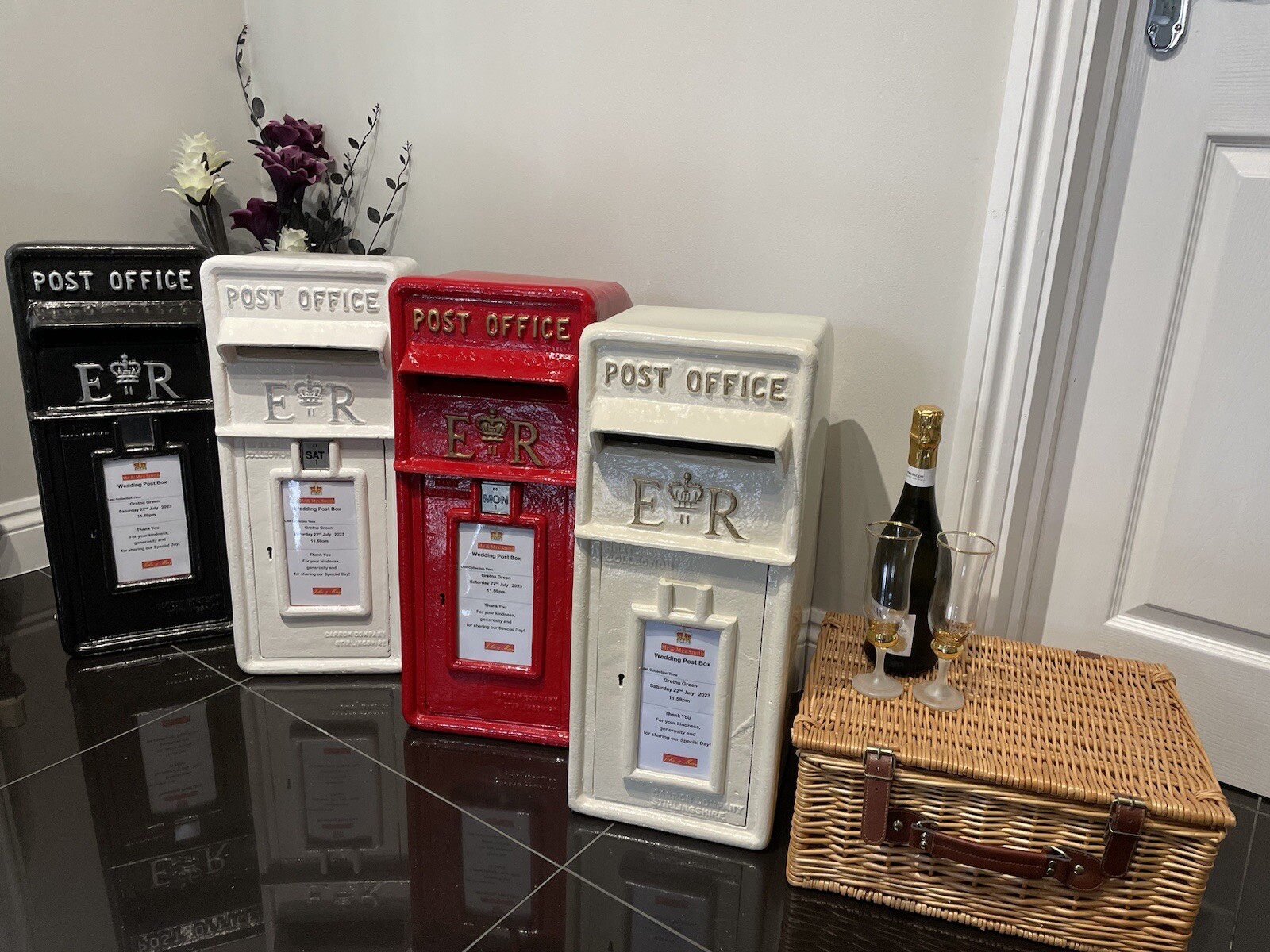 Wedding Cast Iron Postbox Post Box HIRE - Beds/Herts/Bucks Red/Cream ...