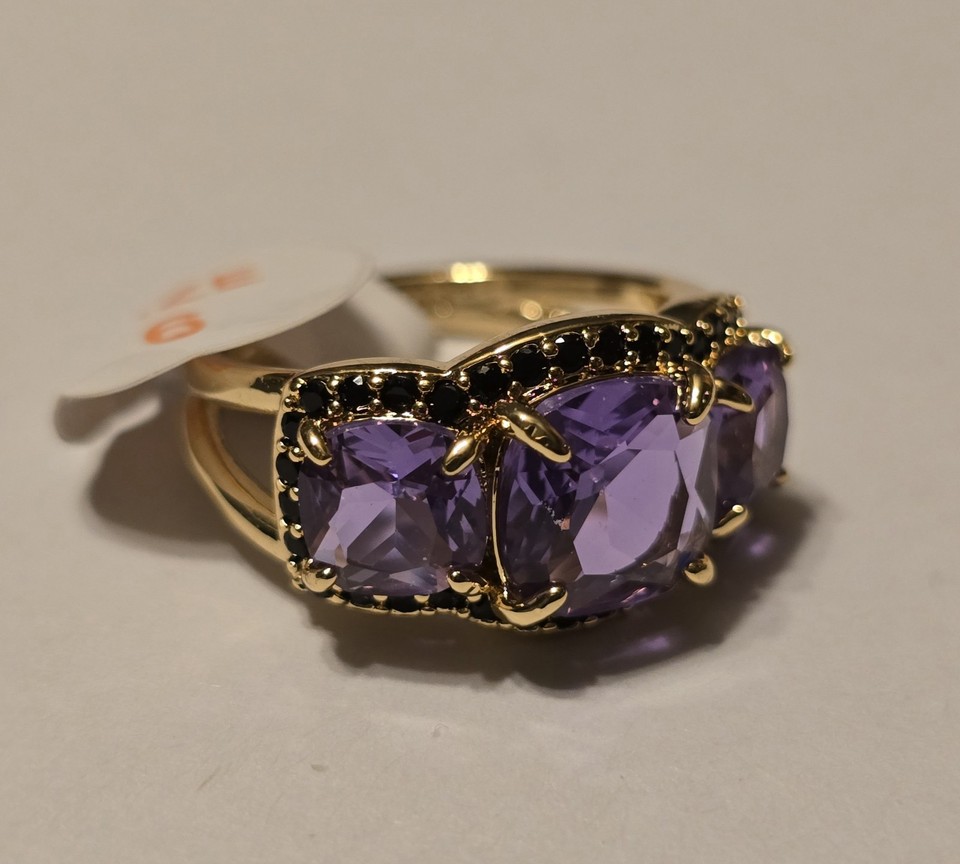 Bomb Party Ring Bundle Of 3 Sz 7 Rings Gold Plating Various Stones And ...