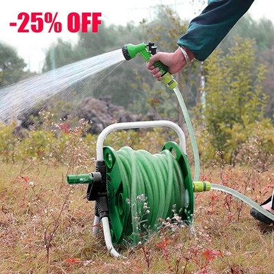 Garden Hose Reel Trolley 50M Portable Water Pipe Free Standing Hose ...