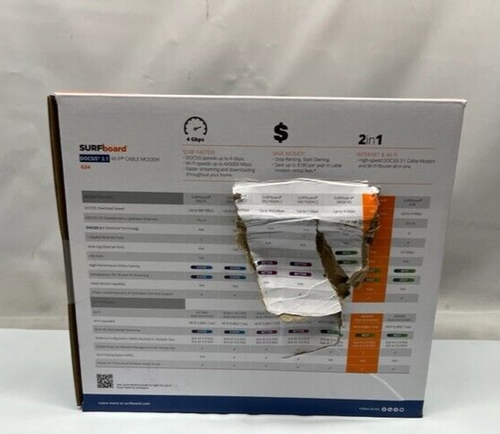 Arris G34 SURFboard DOCSIS 3.1 Gigabit Cable Modem & Wi-Fi 6 Router ...