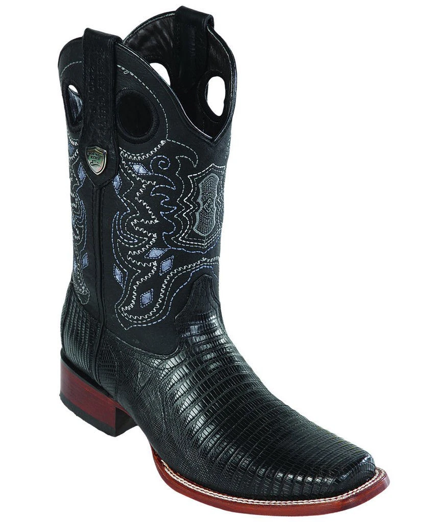 discounts prices WILD WEST BLACK GENUINE LEATHER COWBOY WESTERN BOOTS ...