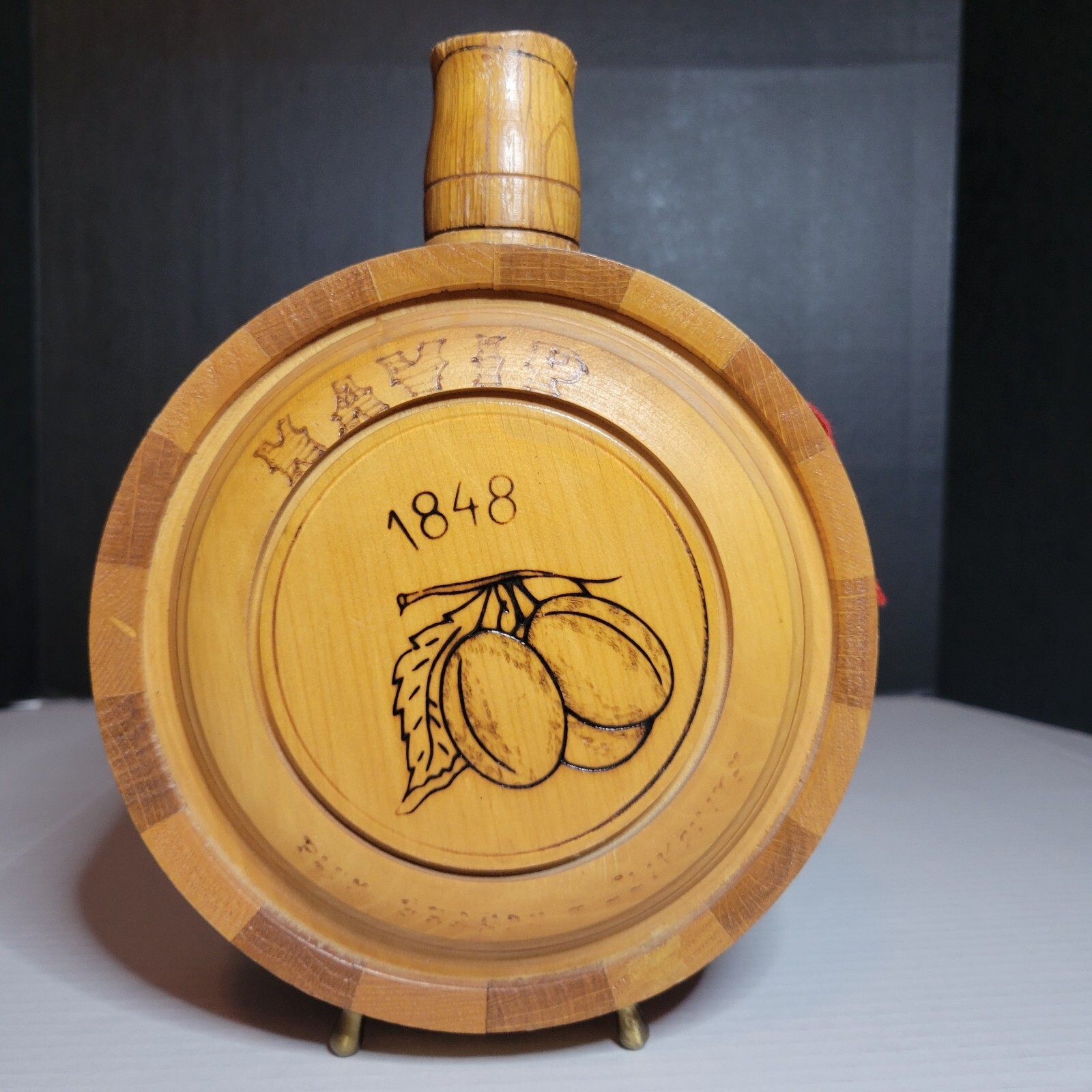 VINTAGE 1970s HAND MADE SERBIAN NAVIP SLIVOVITZ PLUM BRANDY WOODEN ...