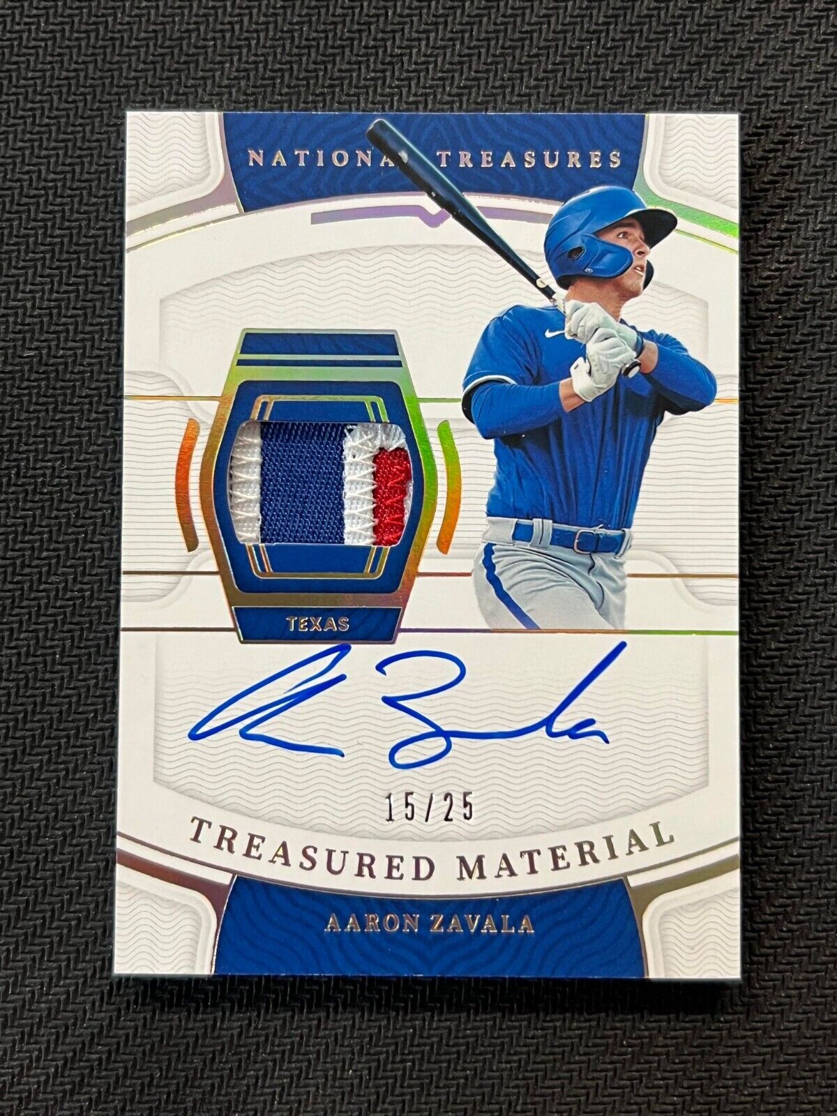 2022 Panini National Treasures Aaron Zavala Diamond RPA Patch Auto Gold ...