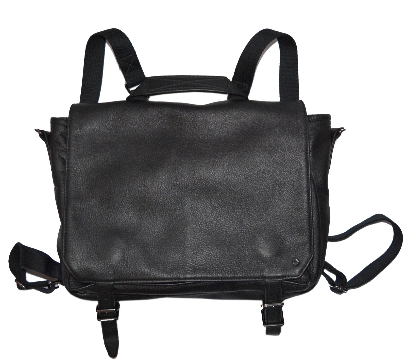 STATE Convertible Leather Backpack Messenger Bag Blac… - Gem