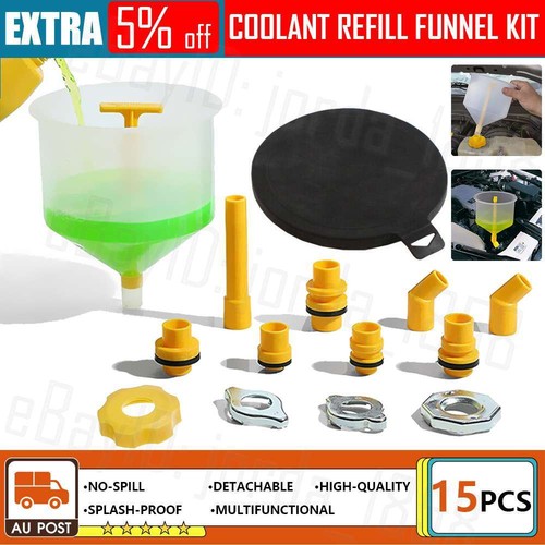 15x Car Radiator Filling Coolant Funnel Vehicles Auto Antifreeze ...