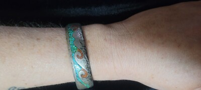 Authentic Sterling Silver Turq coral bracelet. Delvin J Nelson Vintage ...