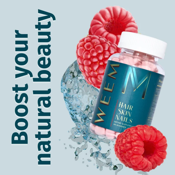 WEEM- Hair, Skin & Nails Gummies, Gluten Free, Vegan, Cruelty-free 60 ...