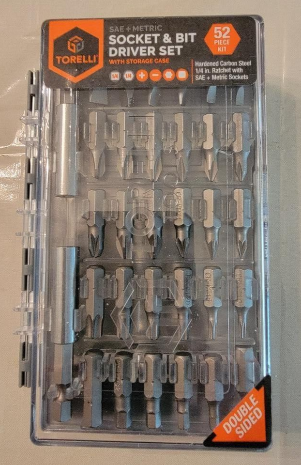 Torelli Socket & Bit Driver Set 52 Piece Kit With Storage Case Tool Set ...