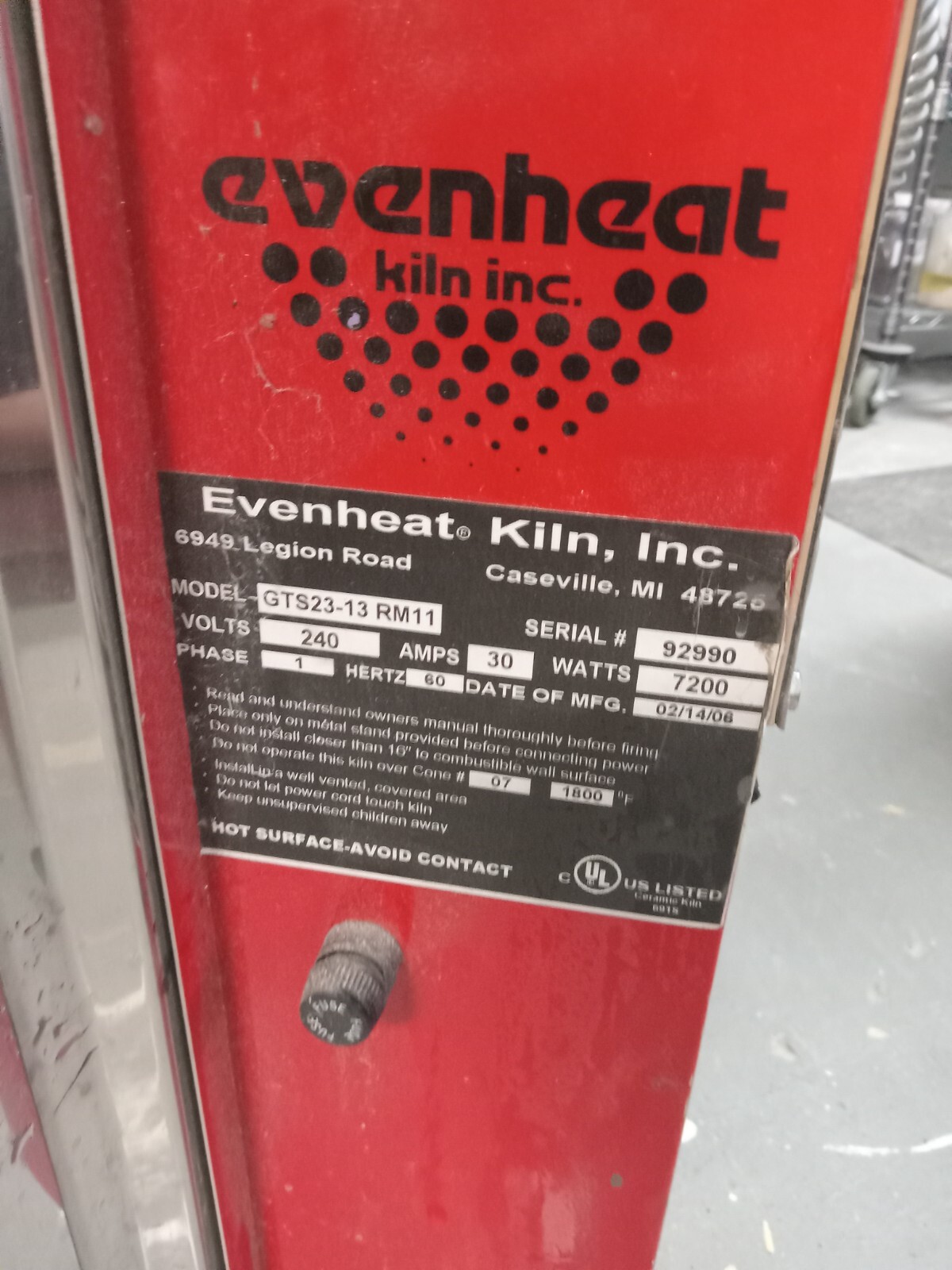 GLASS KILN Evenheat KILN GTS 23-13, 240 VAC | eBay