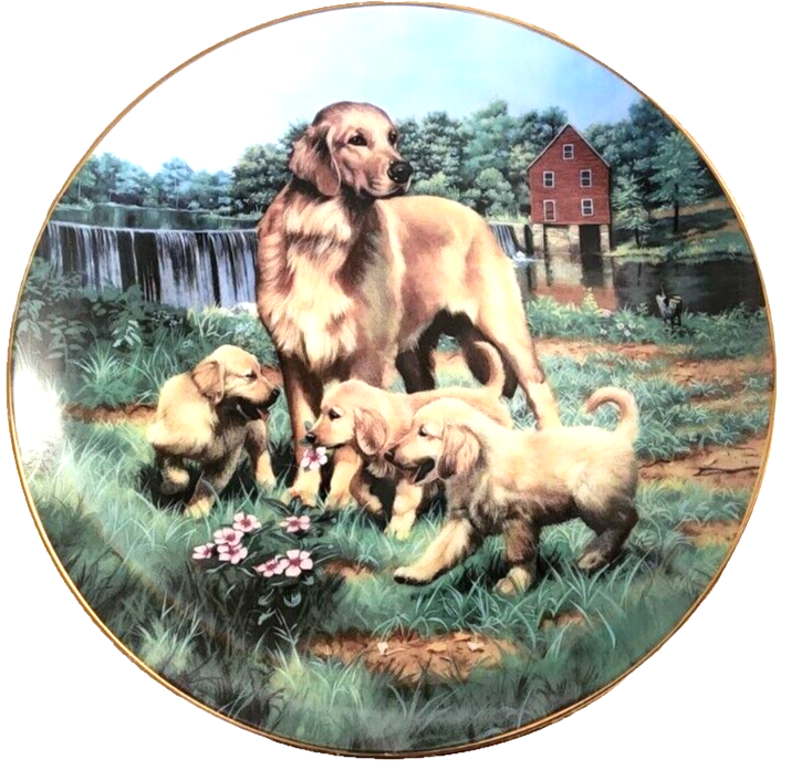 Hamilton Golden Retrievers Collector Plate Classic Sporting Dogs Robert ...