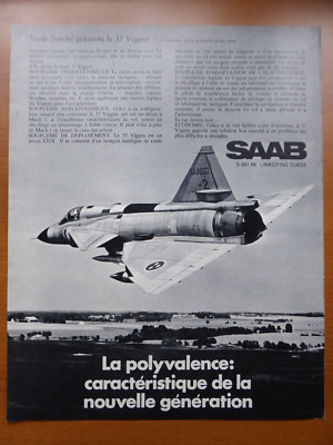 11/1968 PUB SAAB AIRCRAFT SAAB 37 VIGGEN FIGHTER ORIGINAL FRENCH AD | eBay