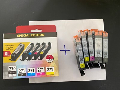 Canon 270 271 Black & Color Ink Cartridges - 5 Pack New In Box & 5 ...