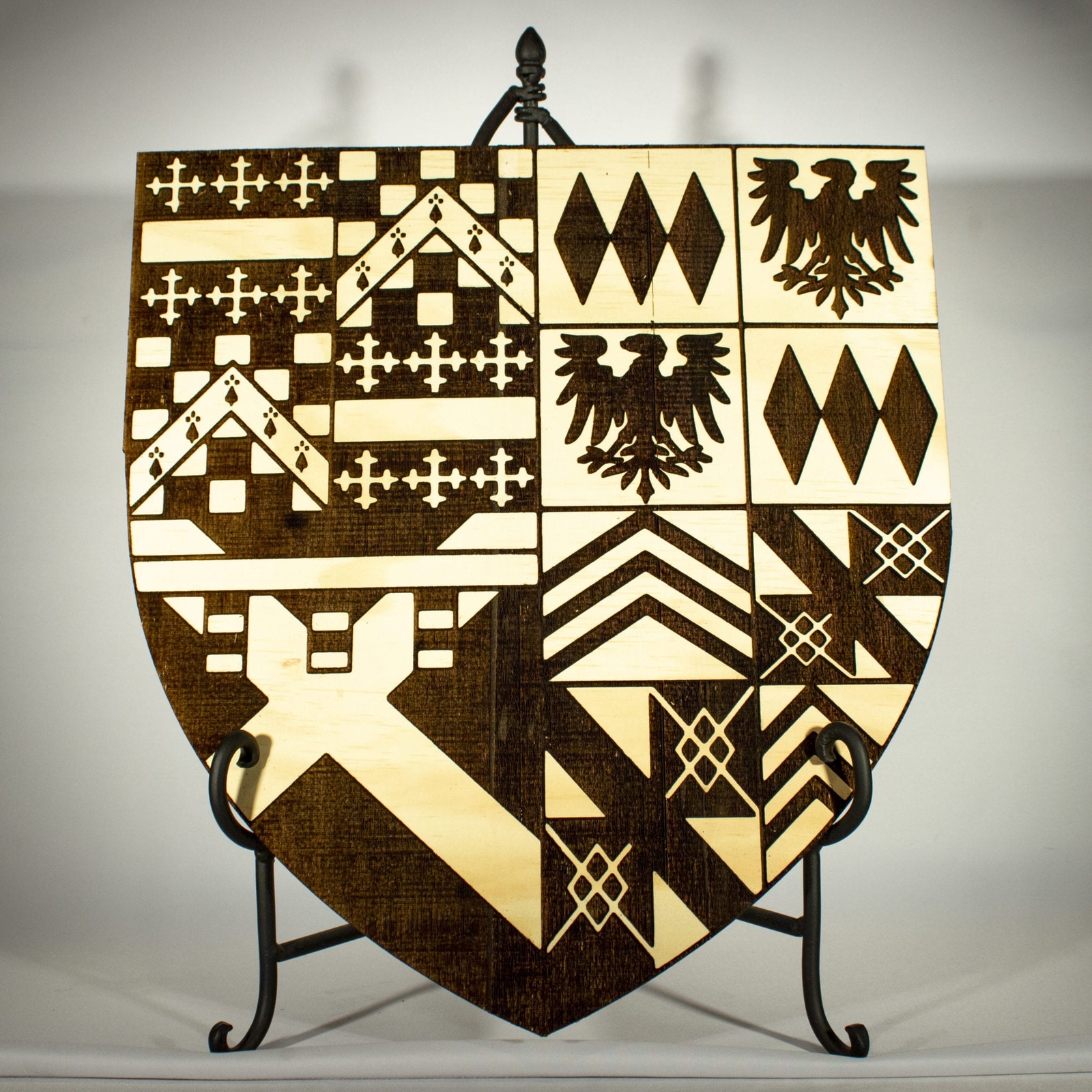 The Kingmaker Earl of Warwick Laser Engraved wood coat of arms shield ...